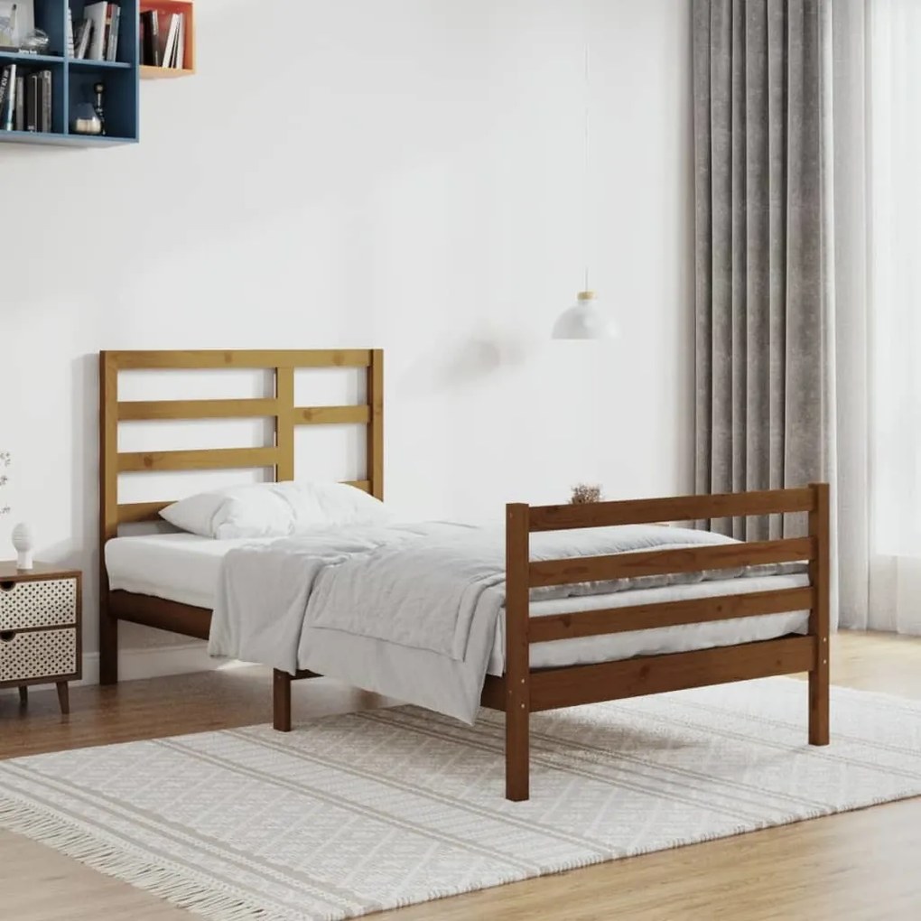 vidaXL Rám postele masivní dřevo 90 x 200 cm [3105849] Barva: Bílá