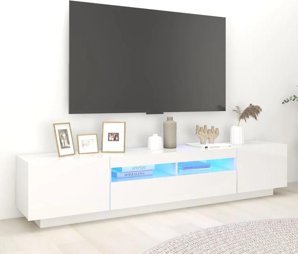 vidaXL TV skříňka s LED osvětlením 200x35x40 cm [3120171] Barva: Bílá