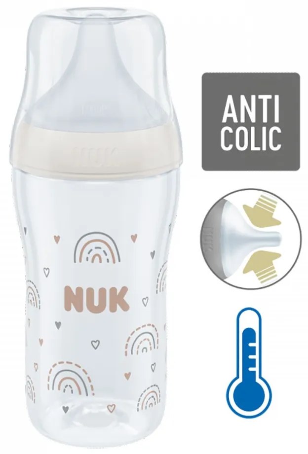 Kojenecká láhev NUK Perfect Match Temperature Control 260 ml bílá Barva: Bílá