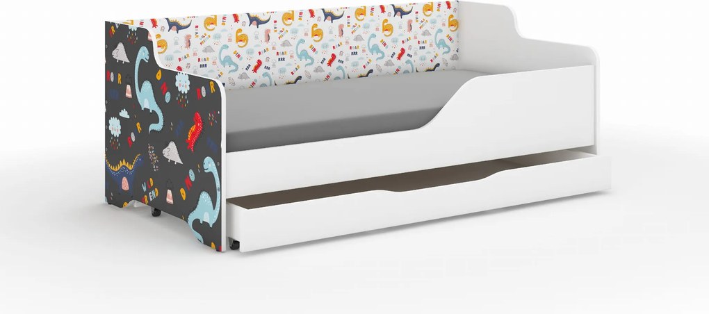 Wooden Toys Dětská postel LILU 160x80 DINOSAUŘI – sada