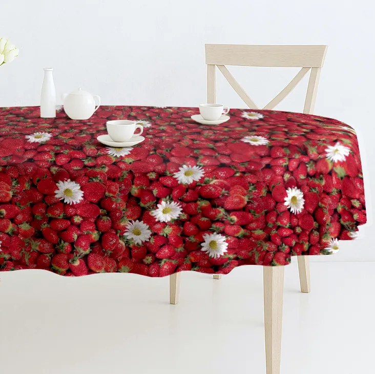 Ubrus PVC oválný FL-1156 - Jahody (různé velikosti)