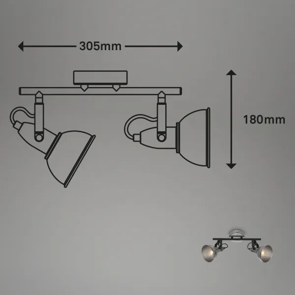 Briloner 2049-024 - Bodové svítidlo RETRO 2xE14/40W/230V šedá