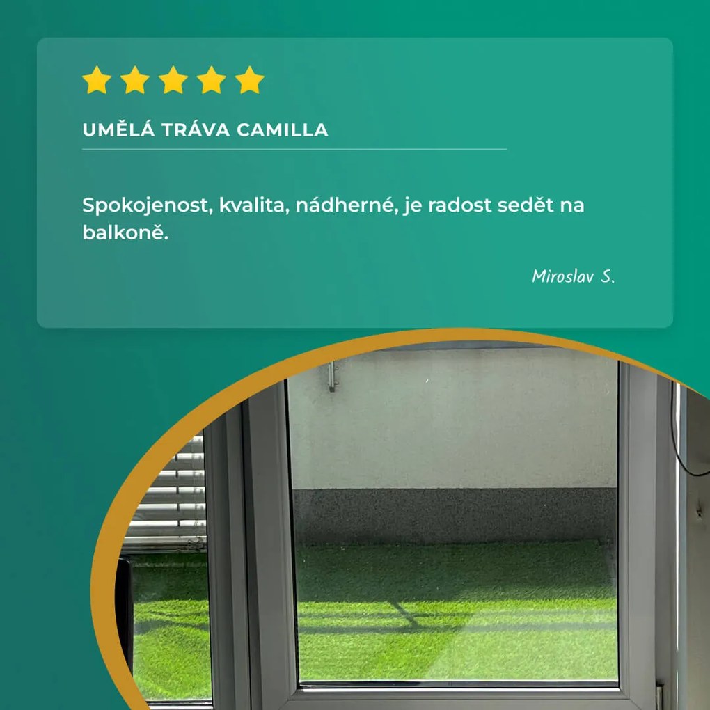 Betap, Umělá tráva Camilla, na míru, šíře 4m, zelená