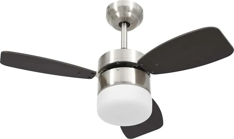 vidaXL Stropní ventilátor světlo a dálkový ovladač 76 cm světle hnědý [51493] Barva: tmavě hnědá
