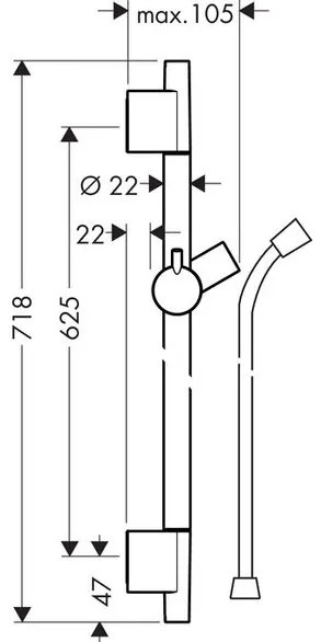 Hansgrohe Unica S Puro Sprchová tyč se sprchovou hadicí 28632000