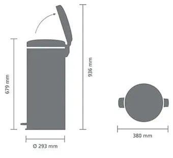 Nášlapný ocelový odpadkový koš v bronzové barvě 30 l NewIcon – Brabantia