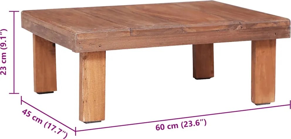 Konferenční stolek 60 x 45 x 23 cm masivní mahagon 283918