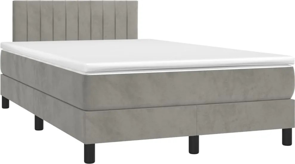 Box spring postel s matrací světle šedá 120 x 200 cm samet 3141413