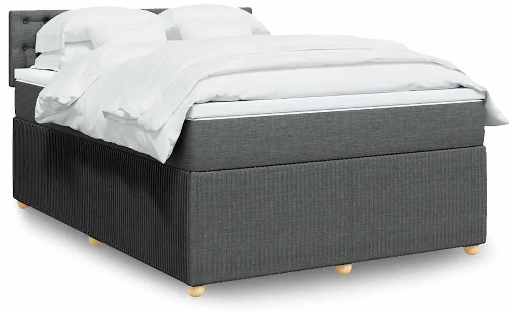 Box spring postel s matrací tmavě šedá 160x200 cm textil 3289822