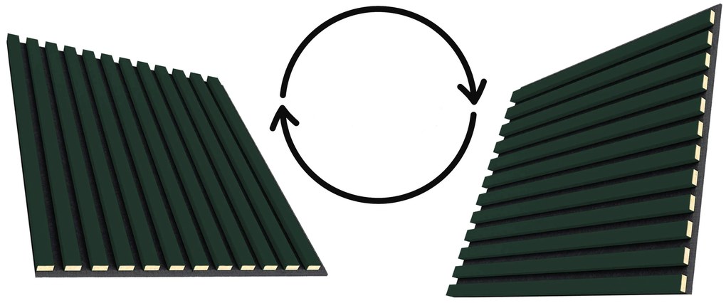 Lameo Akustický panel 3D na filcu - zelený 60x60cm