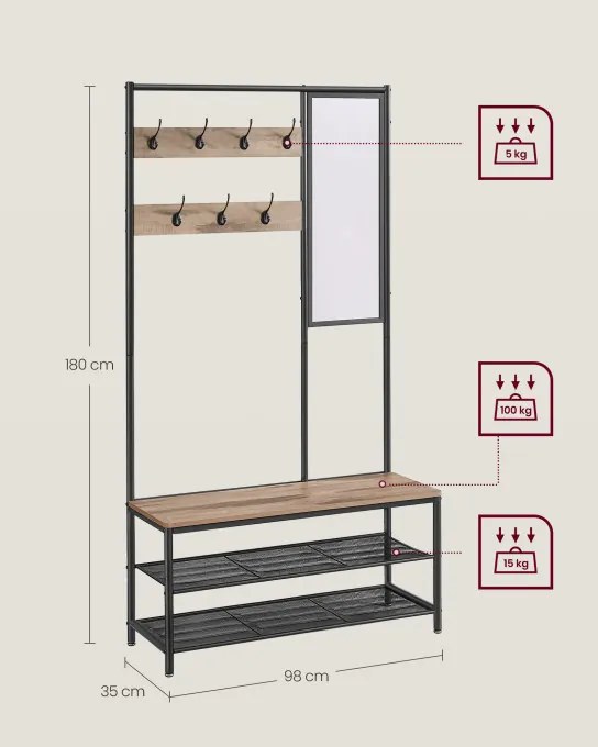 Věšákový stojan s botníkem HSR415K01