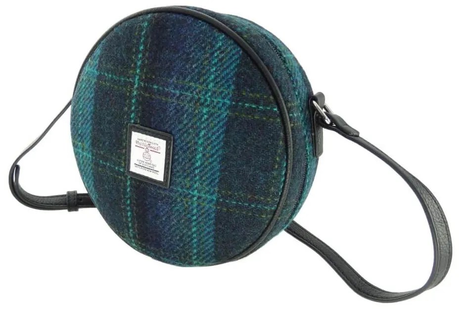 Kabelka Bannock Harris Tweed - Turquoise Overcheck