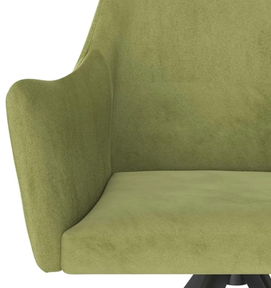 Petromila Jídelní židle 6 ks světle zelené samet