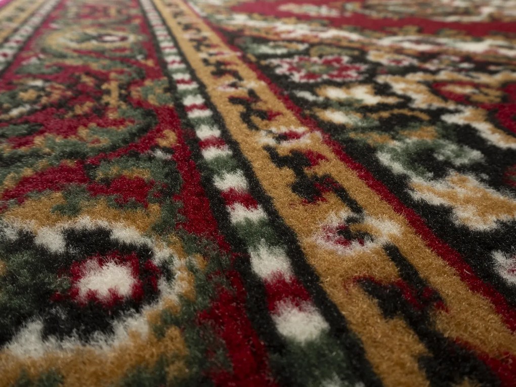 Alfa Carpets, Kusový koberec TEHERAN T-102 red kruh, 190x190 (průměr) kruh, červená, chodba / předsíň