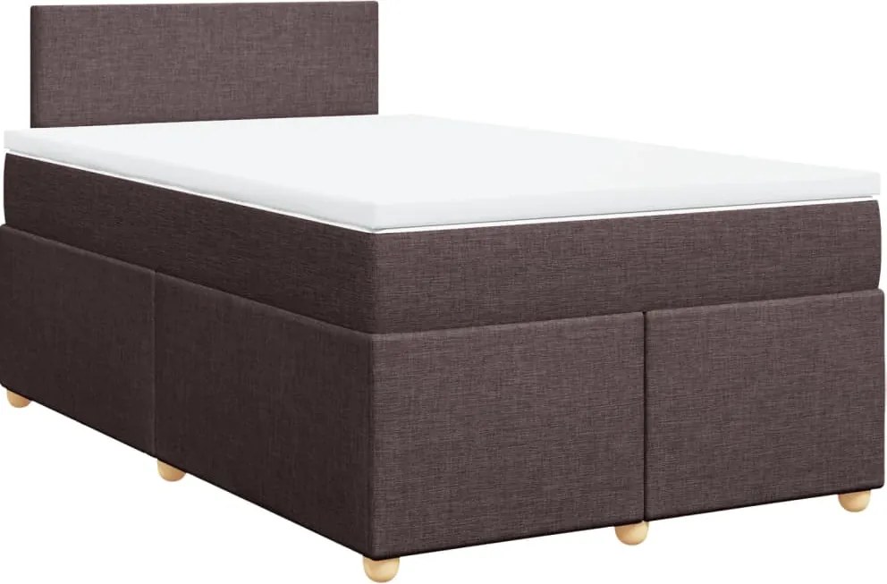 Box spring postel s matrací tmavě hnědá 120x200 cm textil 3286643