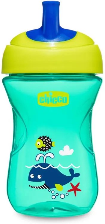 CHICCO Hrneček Advanced s brčkovým náustkem 266 ml zelený 12m+