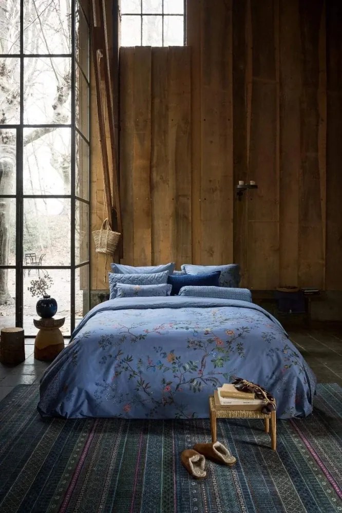 Pip Studio perkálové povlečení Bustani modrý 140x200 + 70x90 cm (Kvalitní perkálové povlečení na jednolůžko)