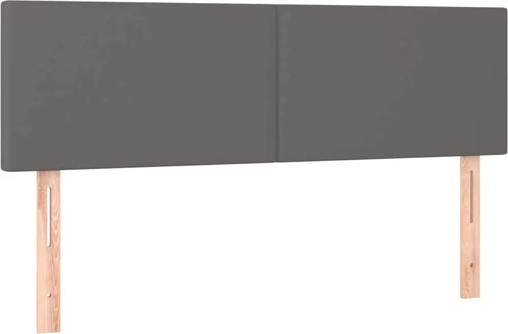 Box spring postel s matrací šedá 140 x 190 cm umělá kůže 3127191