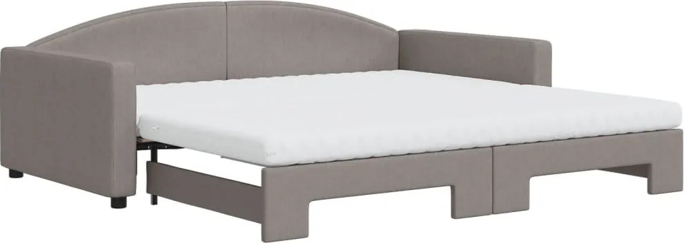 Válenda s přistýlkou a matracemi taupe 100 x 200 cm textil 3197214