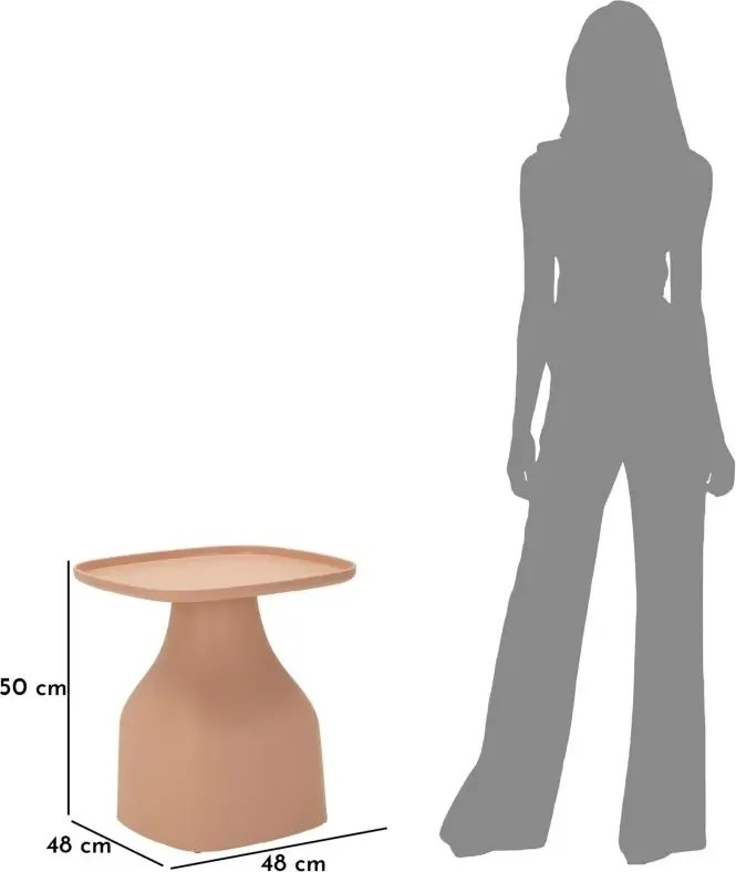 Konferenční stolek Gea 50 cm pudrově růžový