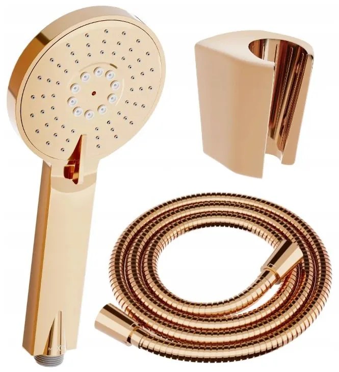 Mexen příslušenství - 1-bodový ruční sprchový set R-40, růžovo-zlatá, 785406052-60