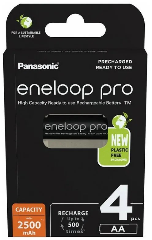 Baterie AA/HR6 2500mAh PANASONIC ENELOOP PRO, 4 ks (blistr)