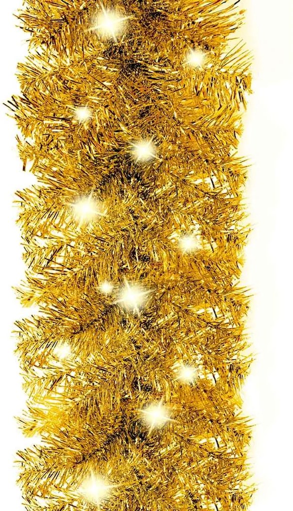 Vánoční girlanda s LED světýlky 10 m zlatá 329202