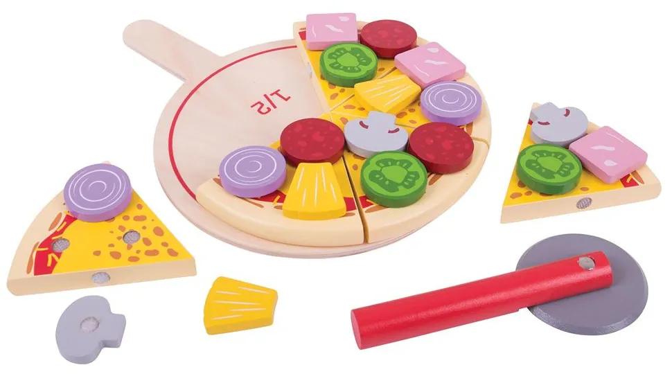 Bigjigs Toys Dřevěná krájecí pizza