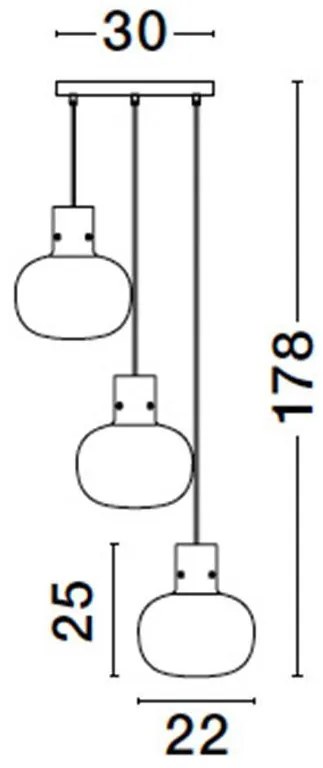 Nova Luce Závěsné svítidlo CINZIA čiré sklo bílá kabel mosazný zlatý kov E27 3x12W