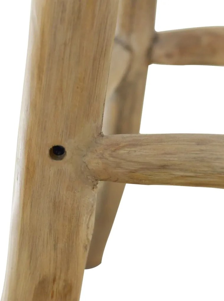 Barová stolička kozí kůže a masivní teak 244543