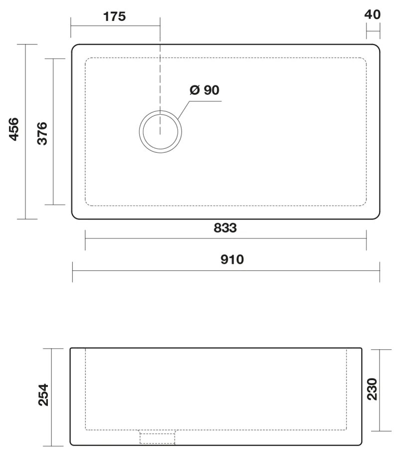 Kerasan ESSEX keramický dřez 91x45,6cm, bílá 541201