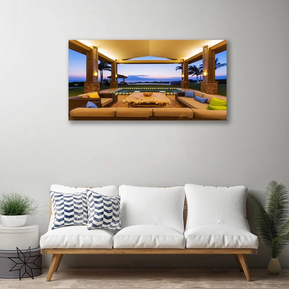 Obraz na plátně Zahrada Patio Palmy 140x70 cm