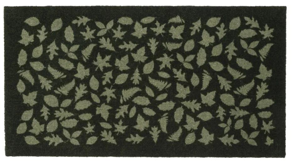 Tmavě zelená rohožka tica copenhagen Leafes, 67 x 120 cm