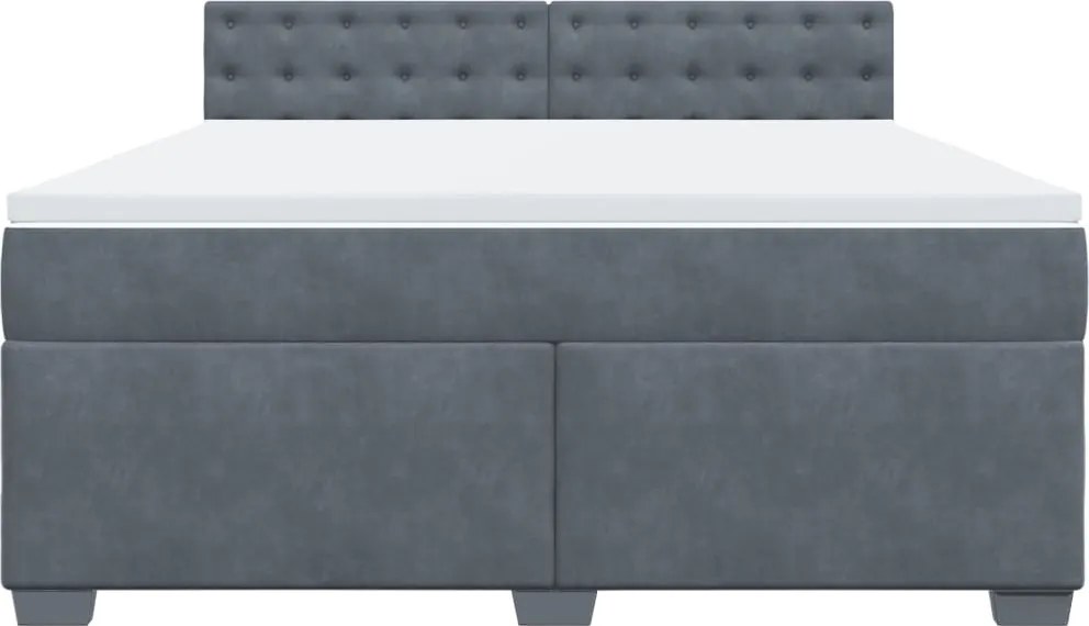 Box spring postel s matrací tmavě šedá 180x200 cm samet 3288691