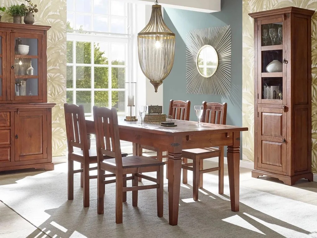 furniture-nabytek.cz - Masivní připínací talíř Catello z borovice, lakovaný, hnědý – sada 2 ks
