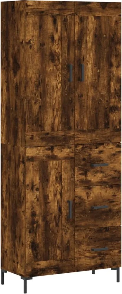 Skříň highboard kouřový dub 69,5 x 34 x 180 cm kompozitní dřevo 3200006