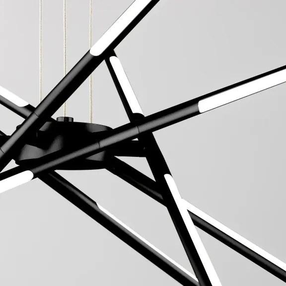 LED lustr Raccio 85 černé s dálkovým ovládáním