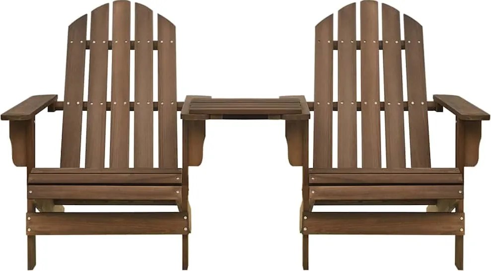 Zahradní židle Adirondack s čajovým stolkem masivní jedle hnědé 310069