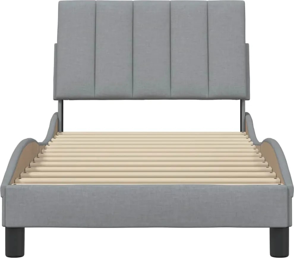 Rám postele bez matrace Hanko světle šedá 90 x 190 cm textil 3310356