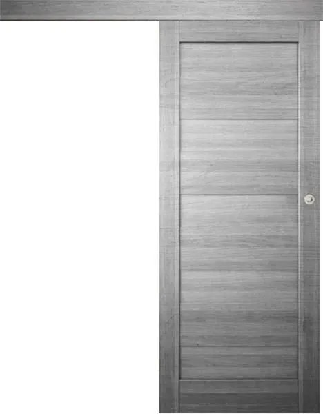 posuvné interiérové dveře na stěnu vasco doors SANTIAGO plné, model 1 Průchozí rozměr: 70 x 197 cm, Orientace dveří: Levé dveře, Dekor: Dub riviera