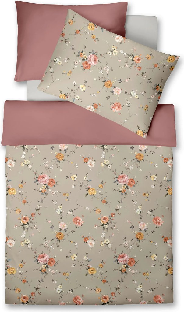 XXXLutz POVLEČENÍ, makosatén, oranžová, bílá, starorůžová, béžová, 140/200 cm Fleuresse - Povlečení - 003273009901
