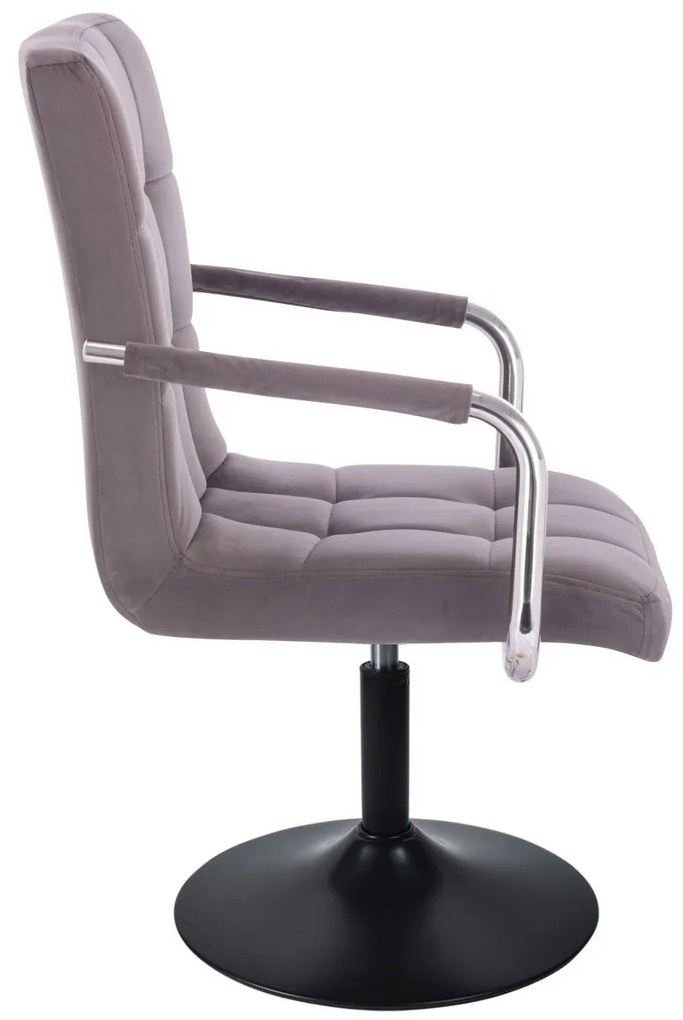 LuxuryForm DESIGN Otočná židle VERONA VELUR na černém talíři - tmavě šedá