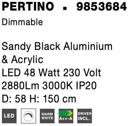 LED lustr Pertino 58 3000K černé