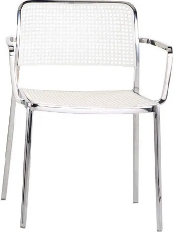 Kartell designové židle Audrey Armchair leštěný hliník