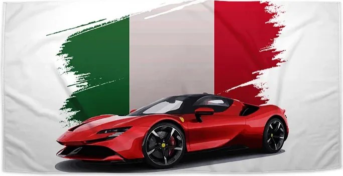 Sablio Ručník Ferrari Italská vlajka - 30x50 cm