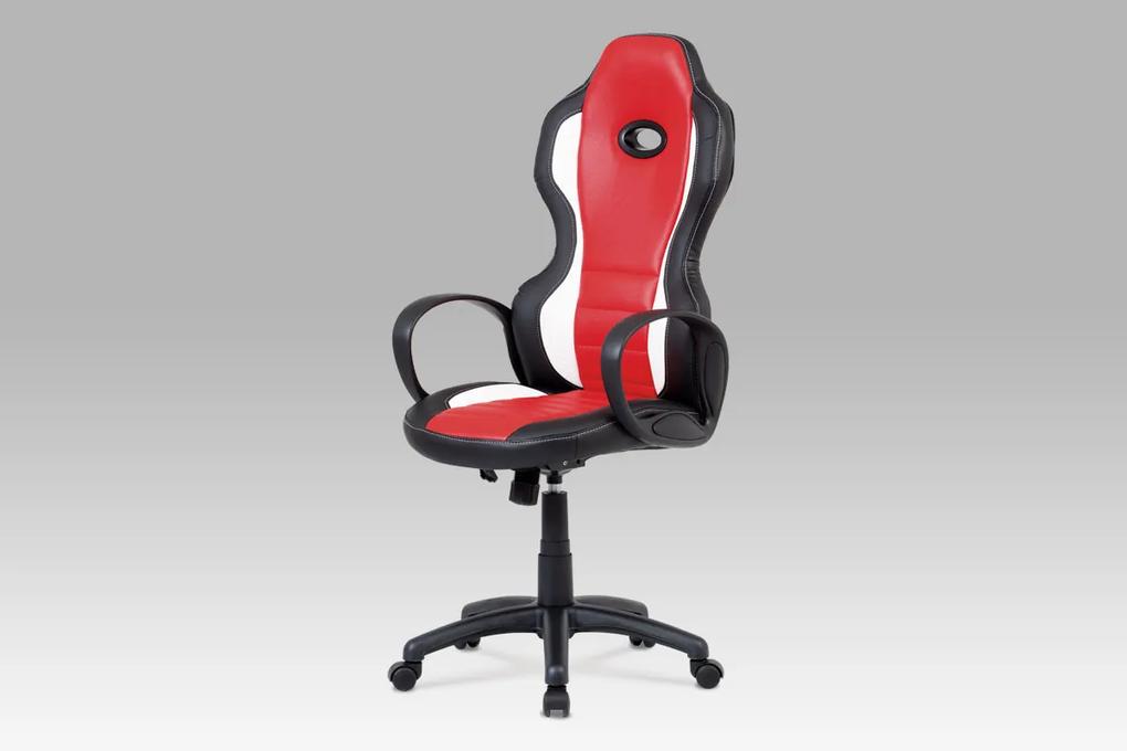 Artium Kancelářská židle, koženka černá + červená - KA-E910 RED
