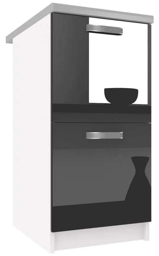 Kuchyňská skříňka Belini spodní 40 cm černý lesk s pracovní deskou  INF SD2-40/0/WT/B/0/F