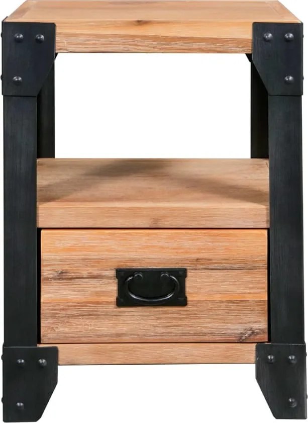 vidaXL Noční stolek 2 ks masivní akáciové dřevo a ocel 40 x 30 x 54 cm [279100]