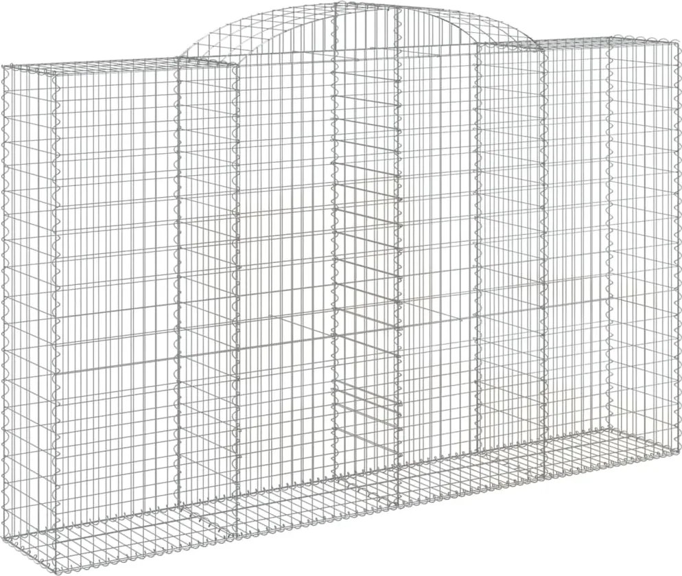 Klenuté gabionové koše 2 ks 300x50x180/200cm pozinkované železo 3146773