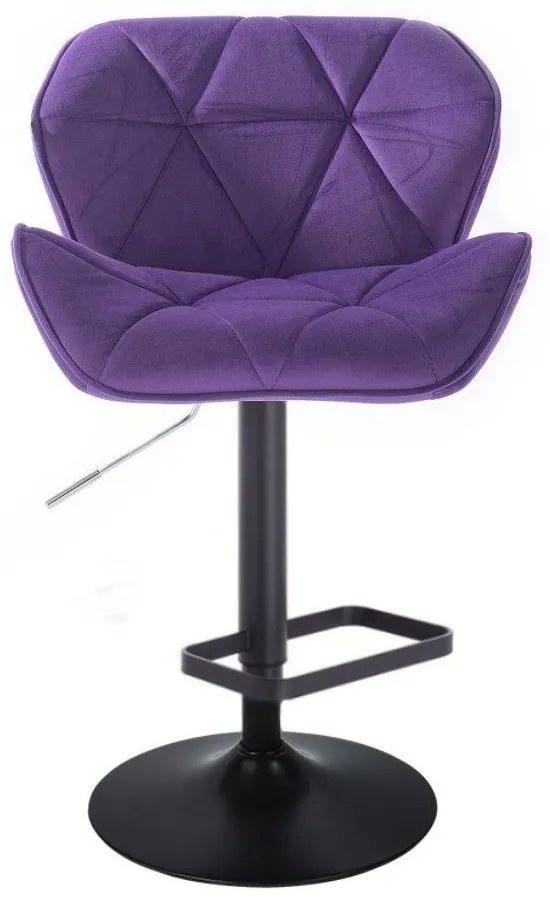 LuxuryForm Barová židle MILANO VELUR na černém talíři  - fialová